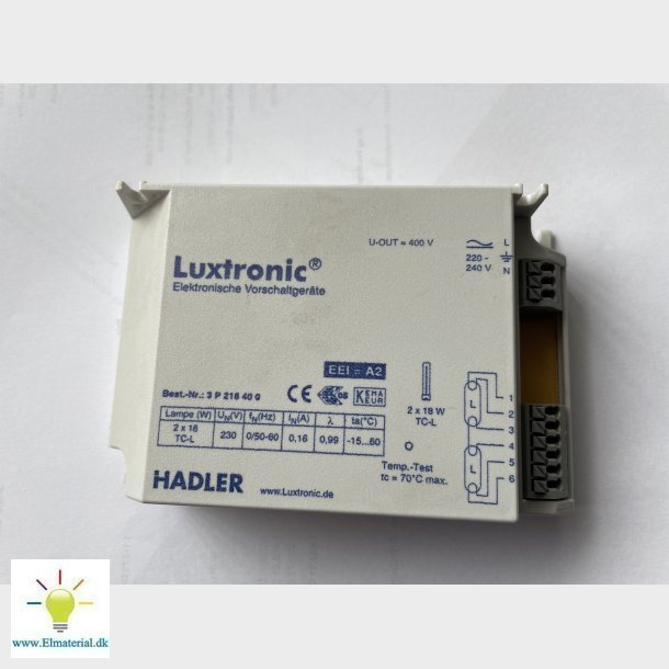 Luxtronic elektonisk 2x18W TC-L - Reaktor/spoler HF - El og Vvs ...