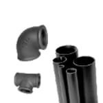 Sort rør og fittings